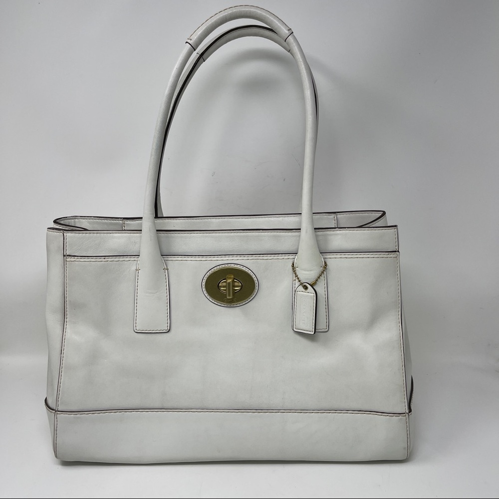 Coach Madeline 11554 Ivory Leather Satchel Shoulder B… - Gem